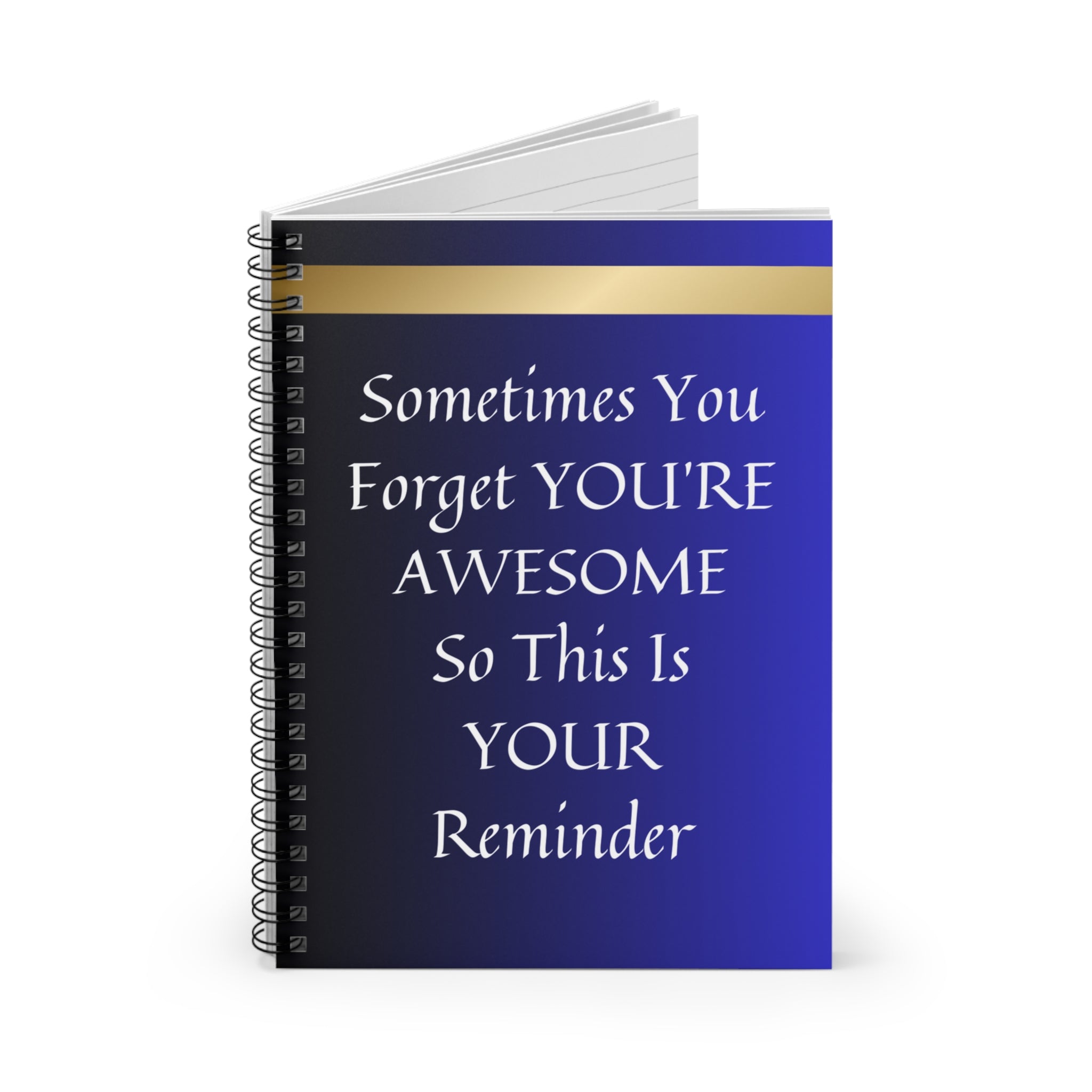 Brilliant Blue Motivational Notebook – 118-Page Spiral Journal for ...