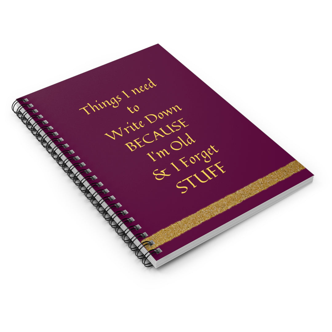 Elegant Burgundy & Gold Funny Senior Notebook – Forget-Me-Not Journal ...
